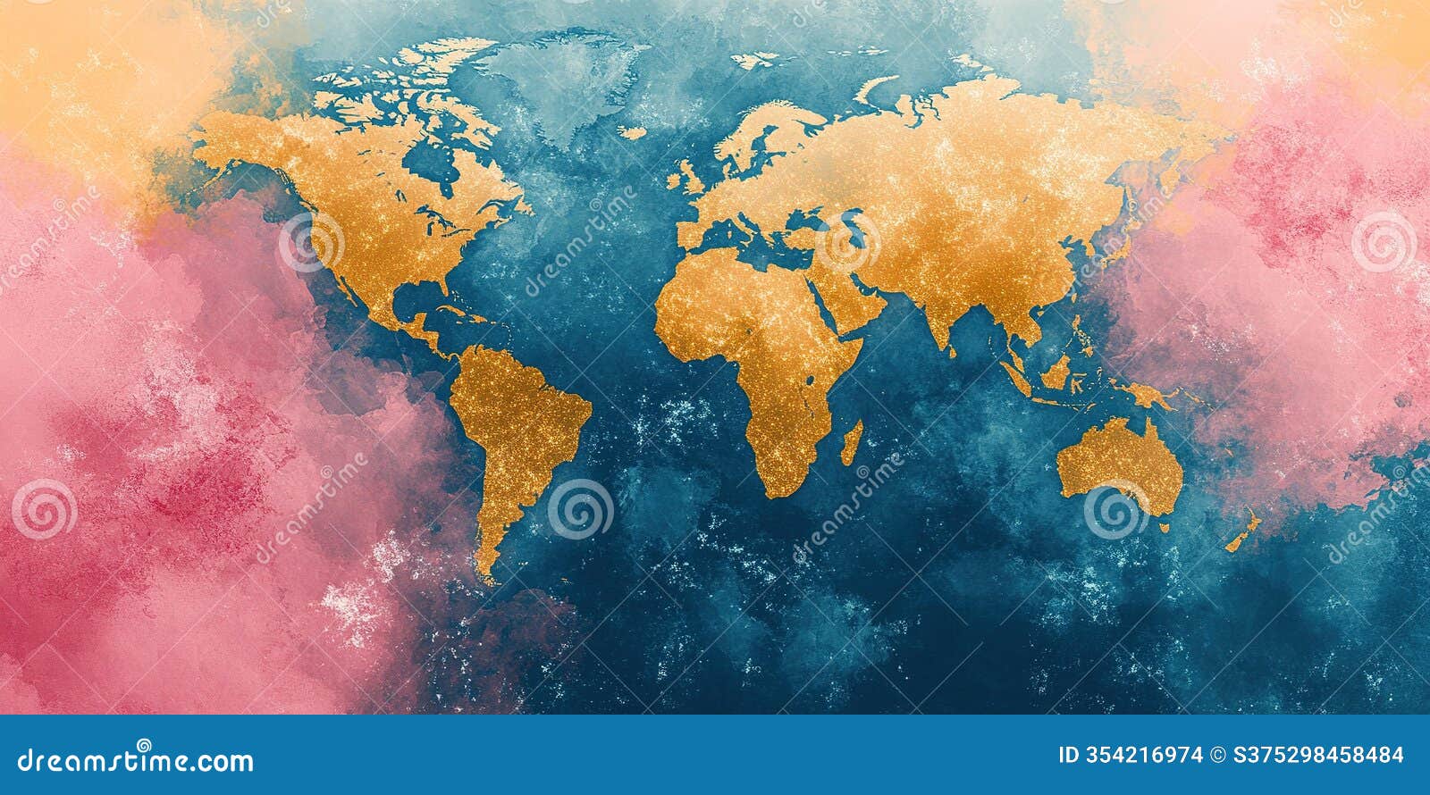 Creative World Map Illustration Featuring Vibrant Colors and Textures ...