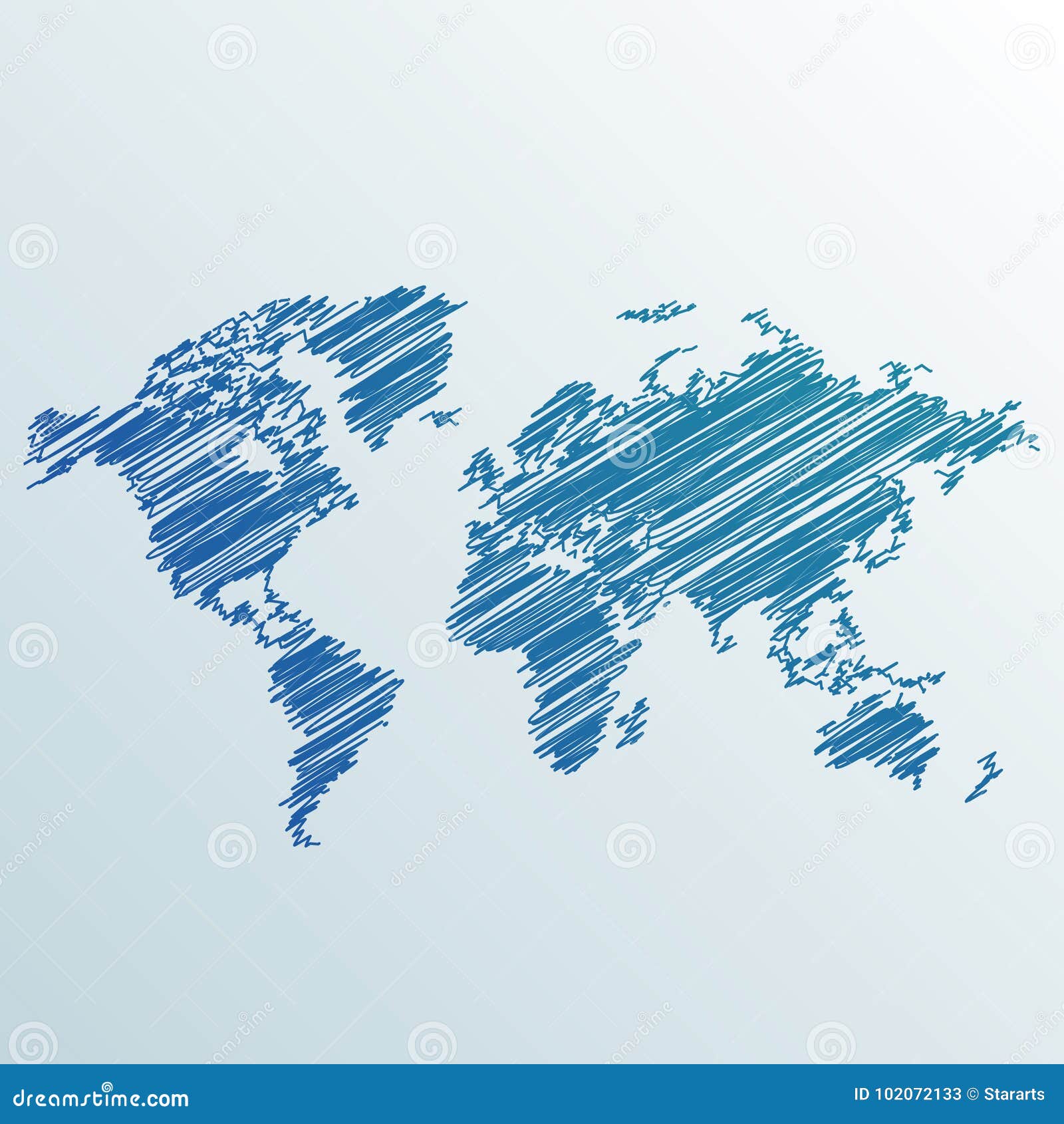Creative World Map Made with Scribble Stock Vector - Illustration of ...