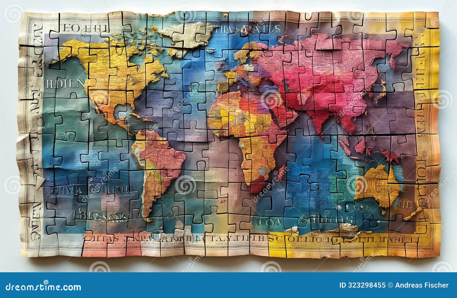 Creative World Map on a White Background. Stock Image - Image of ...