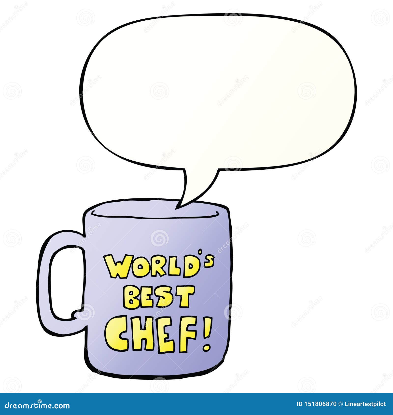 A Creative Worlds Best Chef Mug and Speech Bubble in Smooth Gradient ...