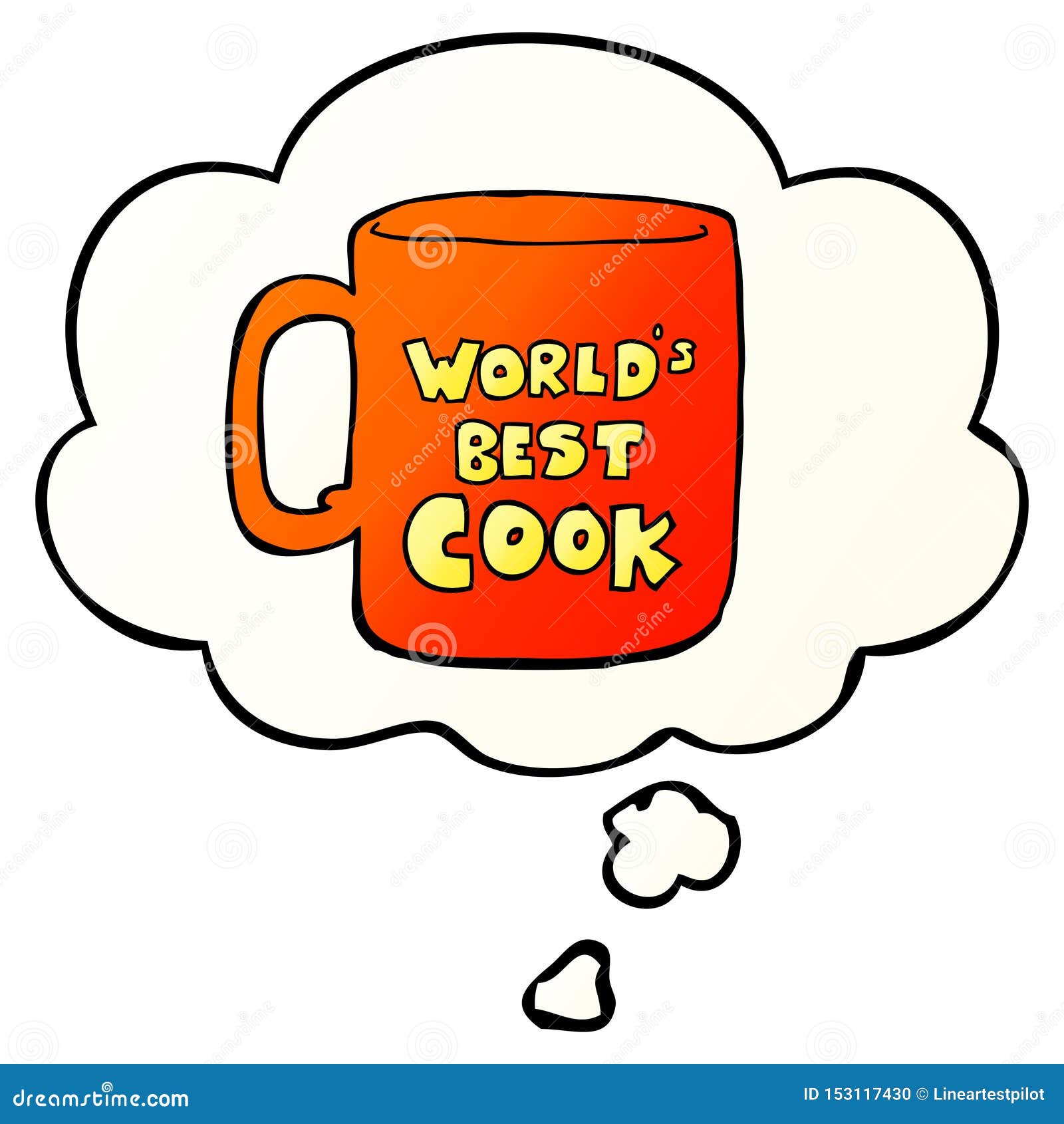 A Creative Worlds Best Cook Mug and Thought Bubble in Smooth Gradient ...