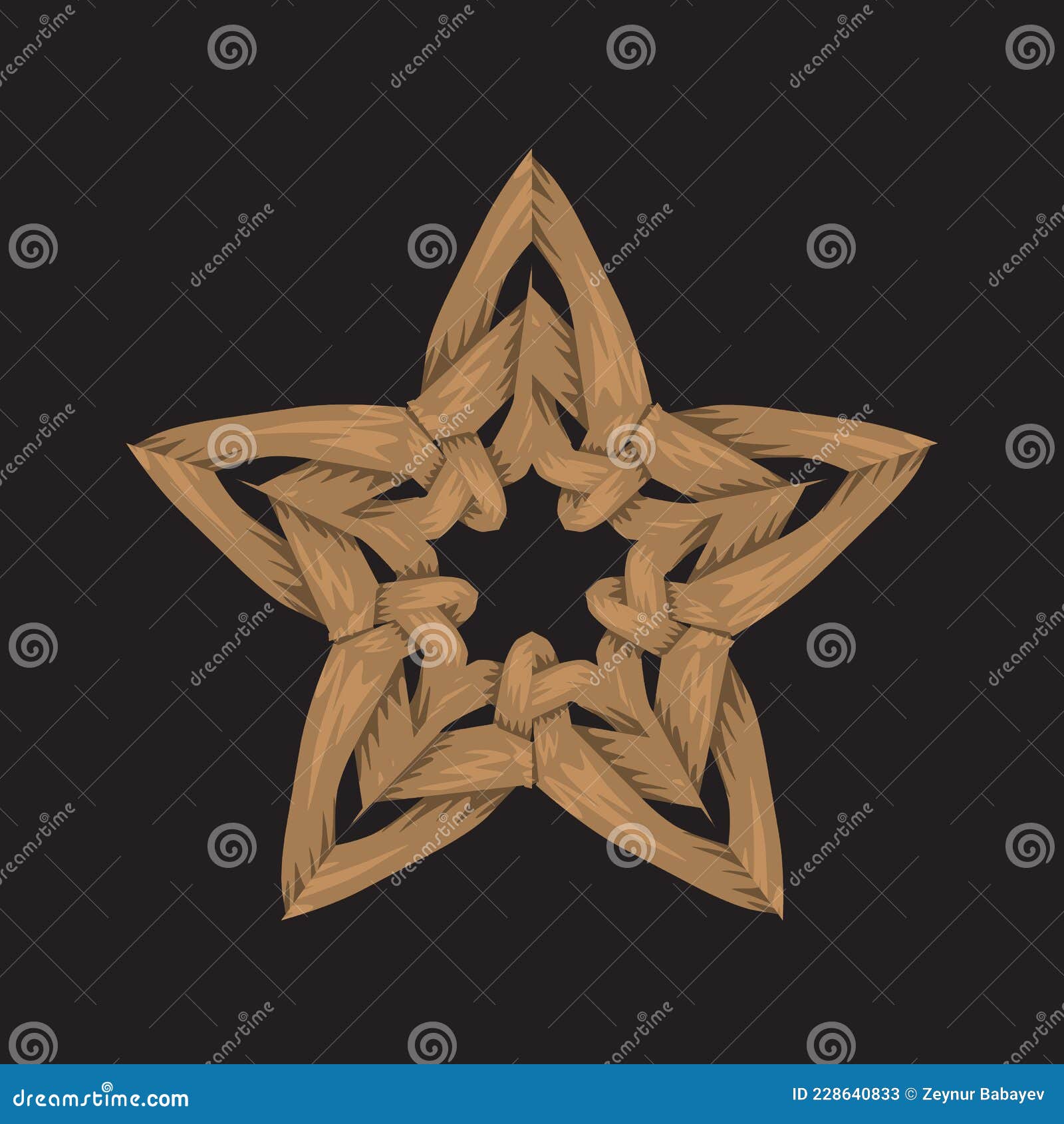 Creative Woven Unique Star. Flat and Solid Color Vector Illustration ...