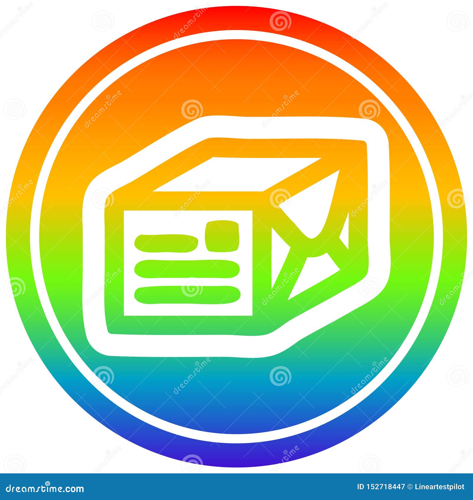 A Creative Wrapped Parcel Circular in Rainbow Spectrum Stock Vector ...