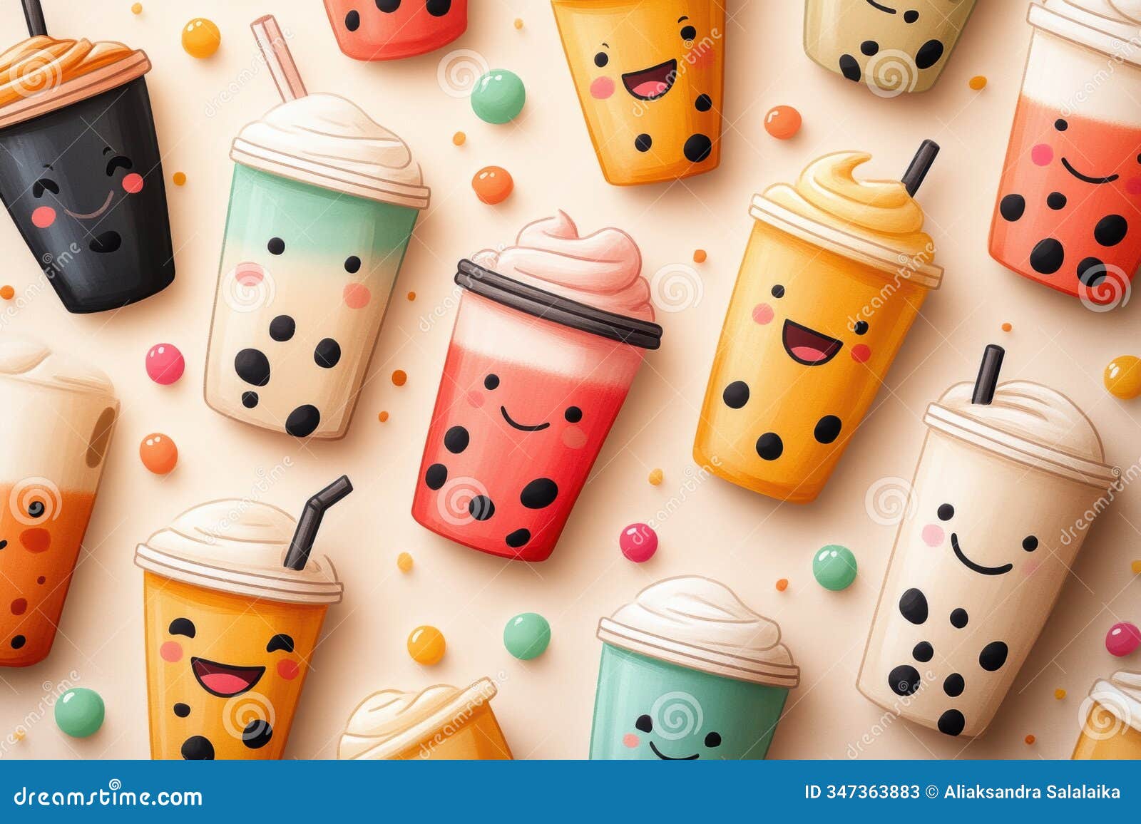 Bubble Tea Pattern, Creative Wrapping Paper Featuring a Playful Bubble ...