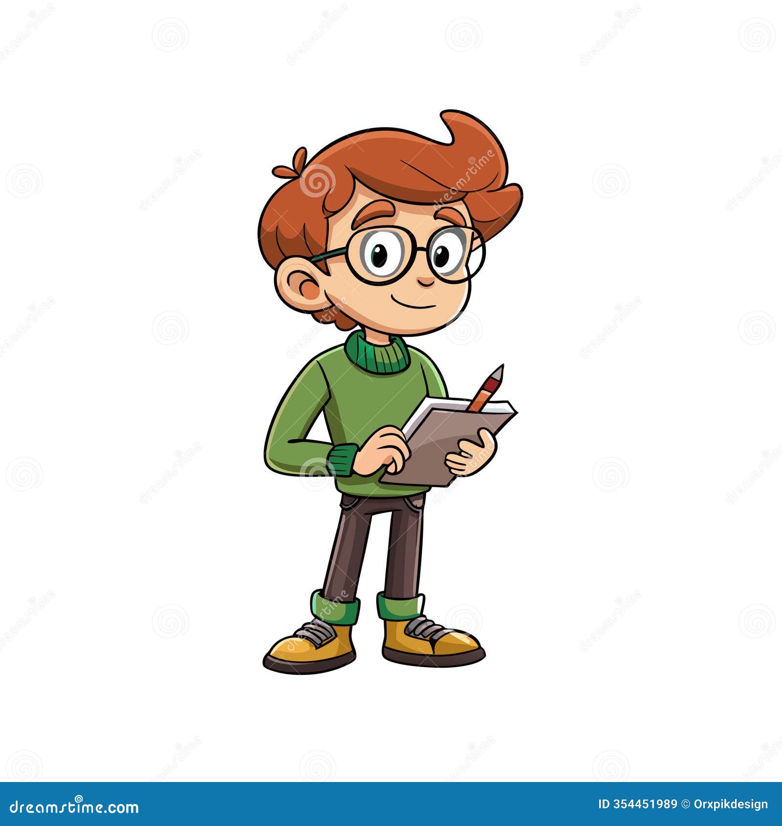 Creative Writer Boy Character Stock Vector - Illustration of ...