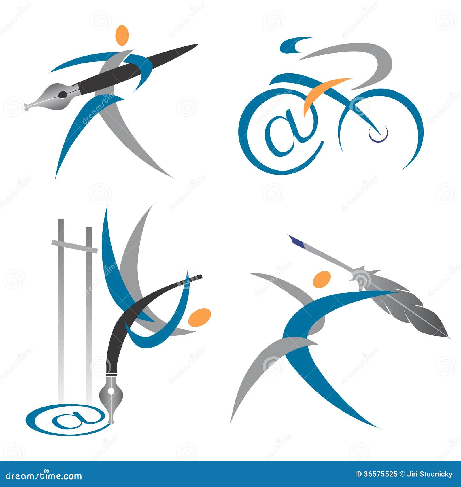 Creative Writer icons stock vector. Illustration of symbol - 36575525