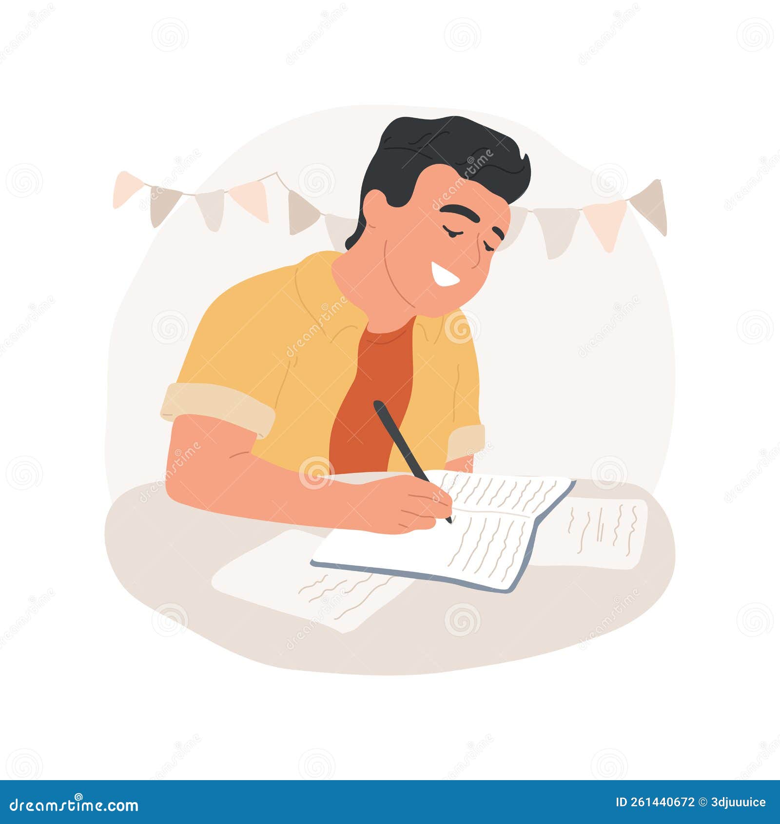 Creative Writing Assignment Isolated Cartoon Vector Illustration. Stock ...