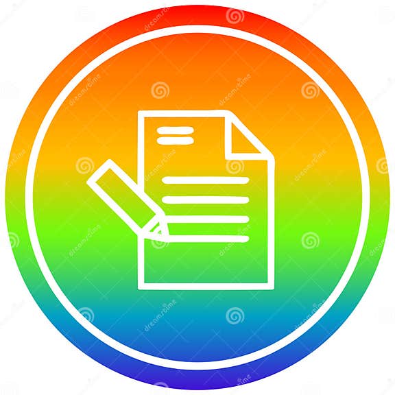 A Creative Writing Document Circular in Rainbow Spectrum Stock Vector ...