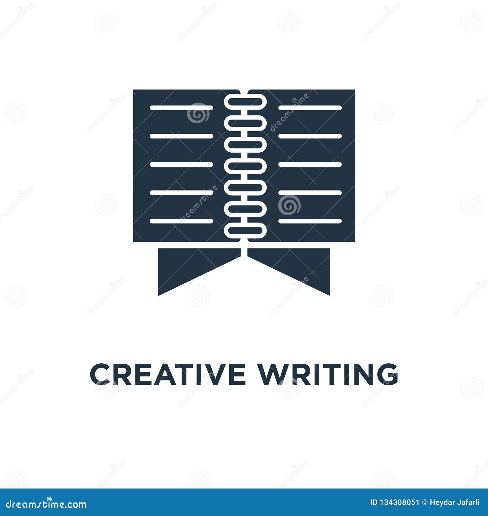 Creative Writing Icon. Open Book, Read Brief Summary, Assignment, Thin ...