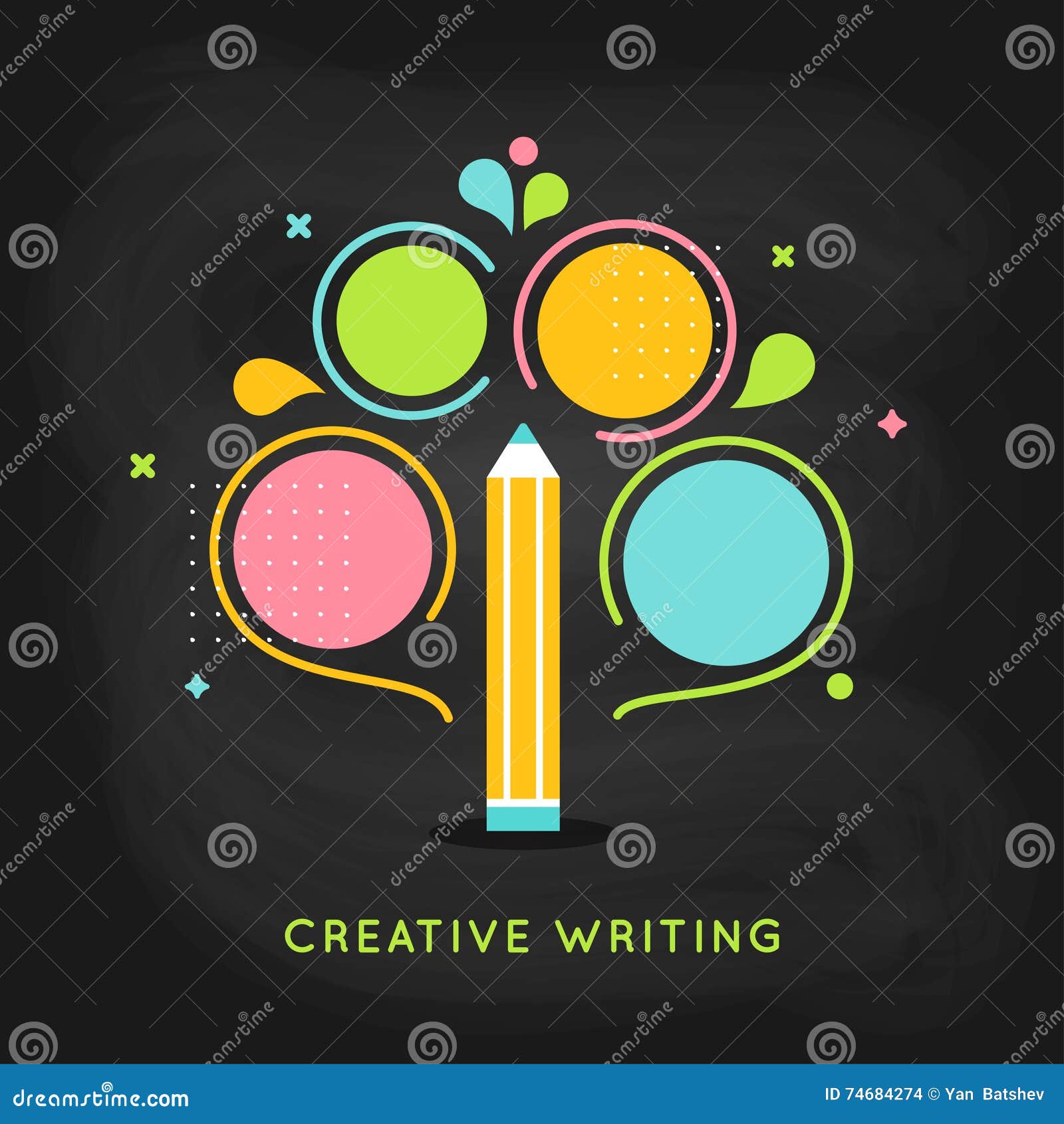 Creative Writing Plan Infographics Template on Chalkboard Background ...