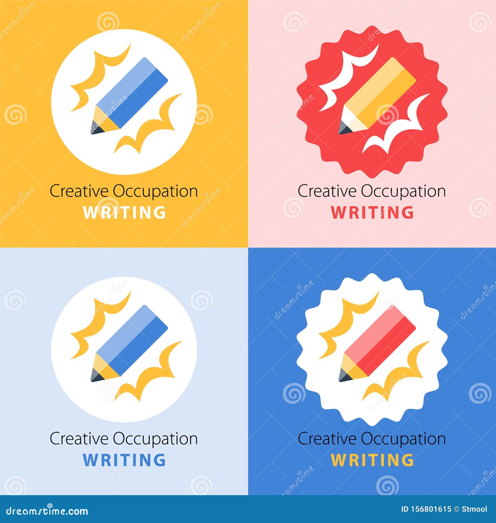 Creative Writing, Storytelling Concept, Pencil Set, Vector Illustration ...