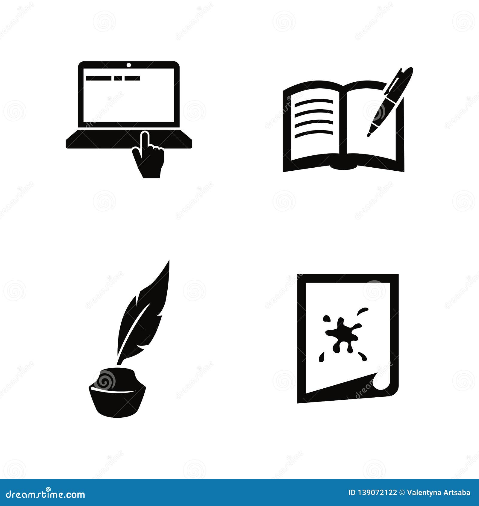 Creative Writing, Storytelling. Simple Related Vector Icons Stock ...
