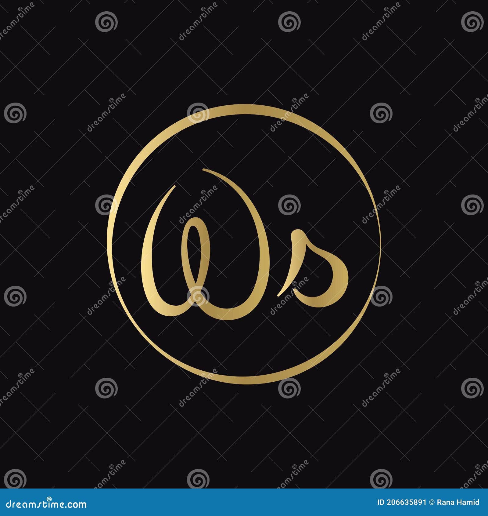 Creative WS Letter Logo Design Vector Template. Abstract Script Letter ...