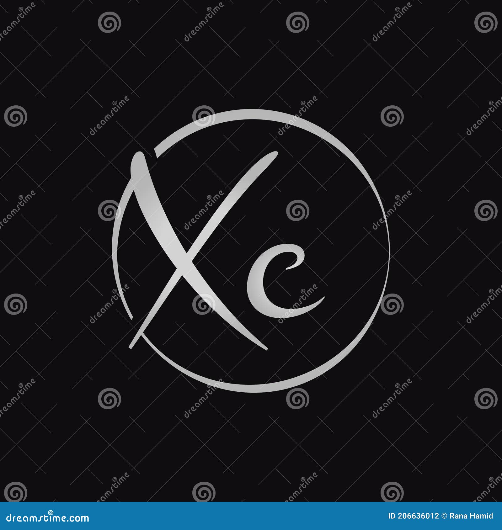 Creative XC Letter Logo Design Vector Template. Initial Script Letter ...