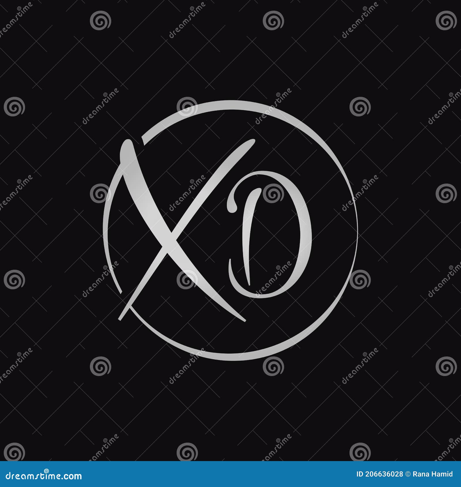 Creative XD Letter Logo Design Vector Template. Initial Script Letter ...