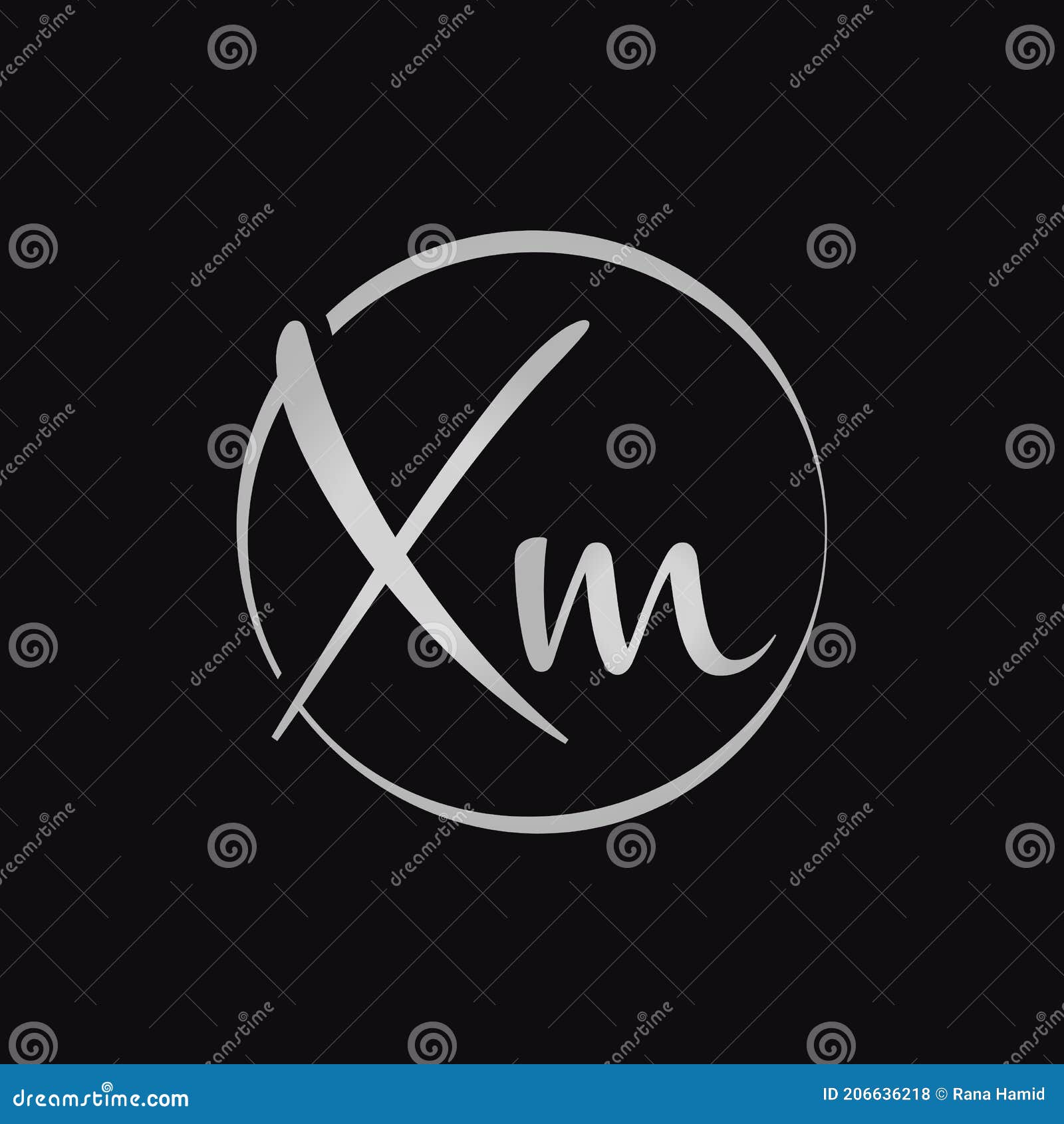Creative XM Letter Logo Design Vector Template. Initial Script Letter ...