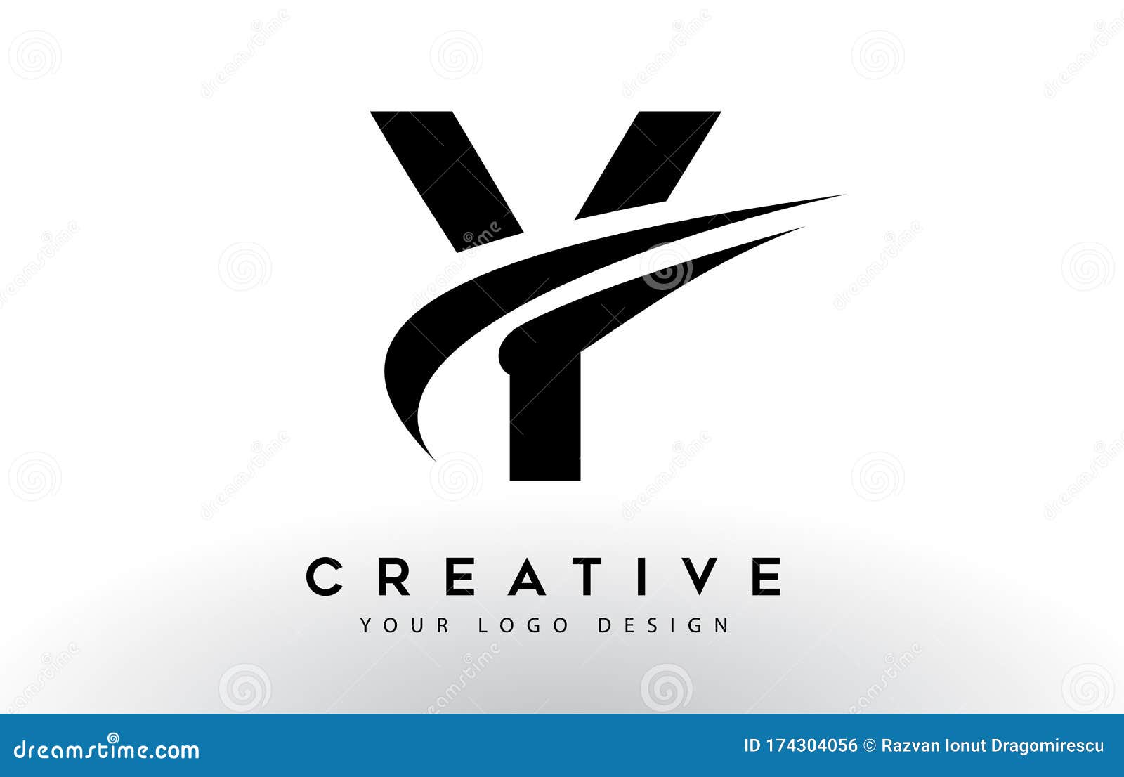 Creative Y Letter Logo Design with Swoosh Icon Vector Stock Vector ...