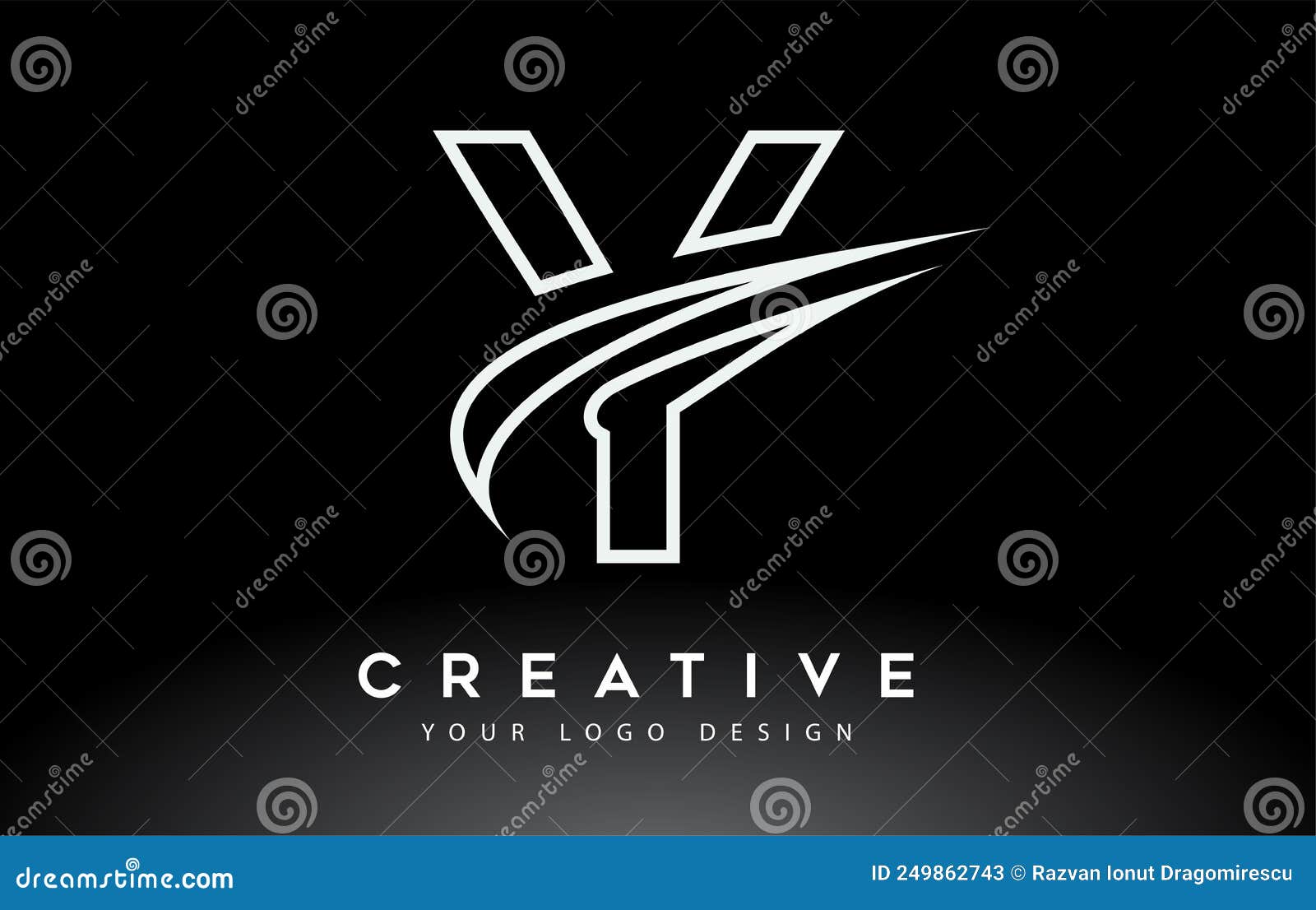 Creative Y Letter Logo Design with Swoosh Icon Vector Stock Vector ...