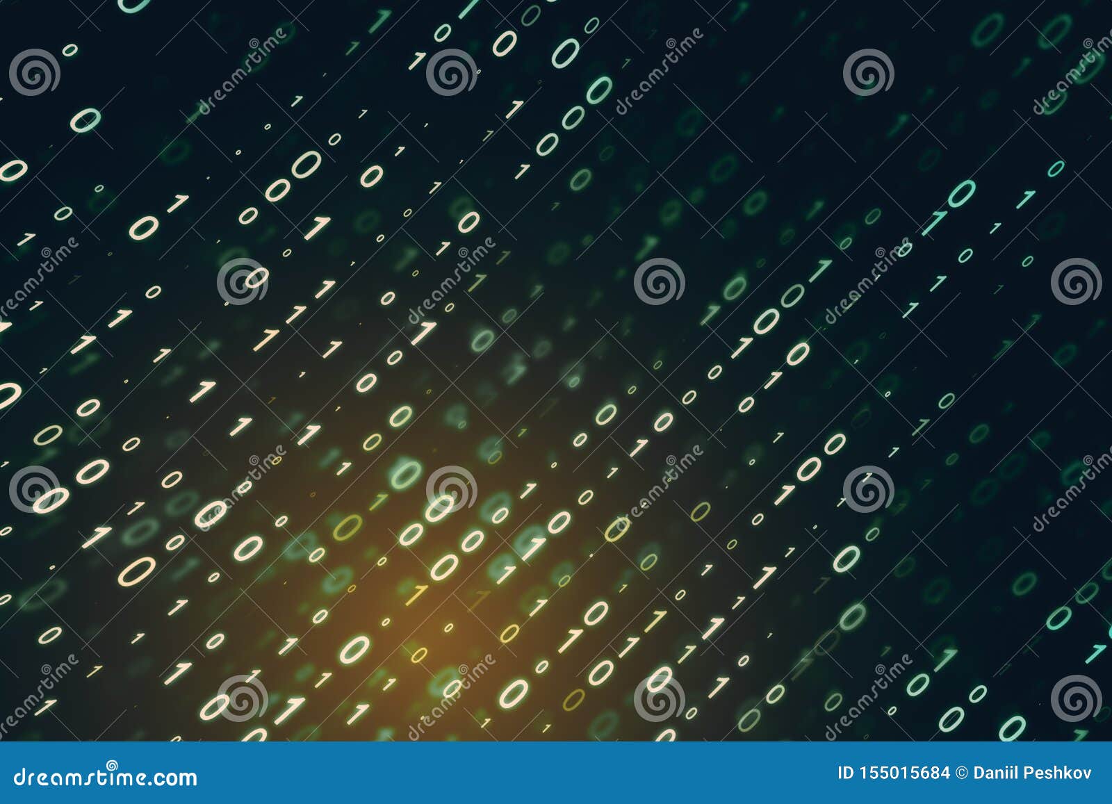 Creative Yellow Binary Code Background Stock Illustration ...