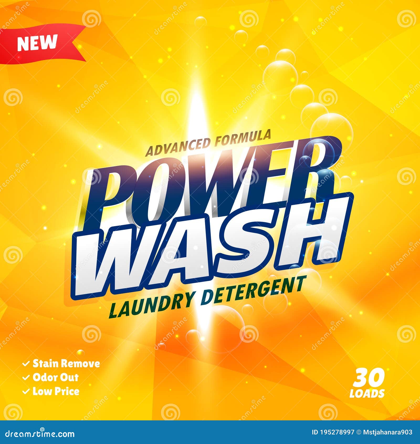Creative Yellow Detergent Advertisement Concept for Product Packaging ...