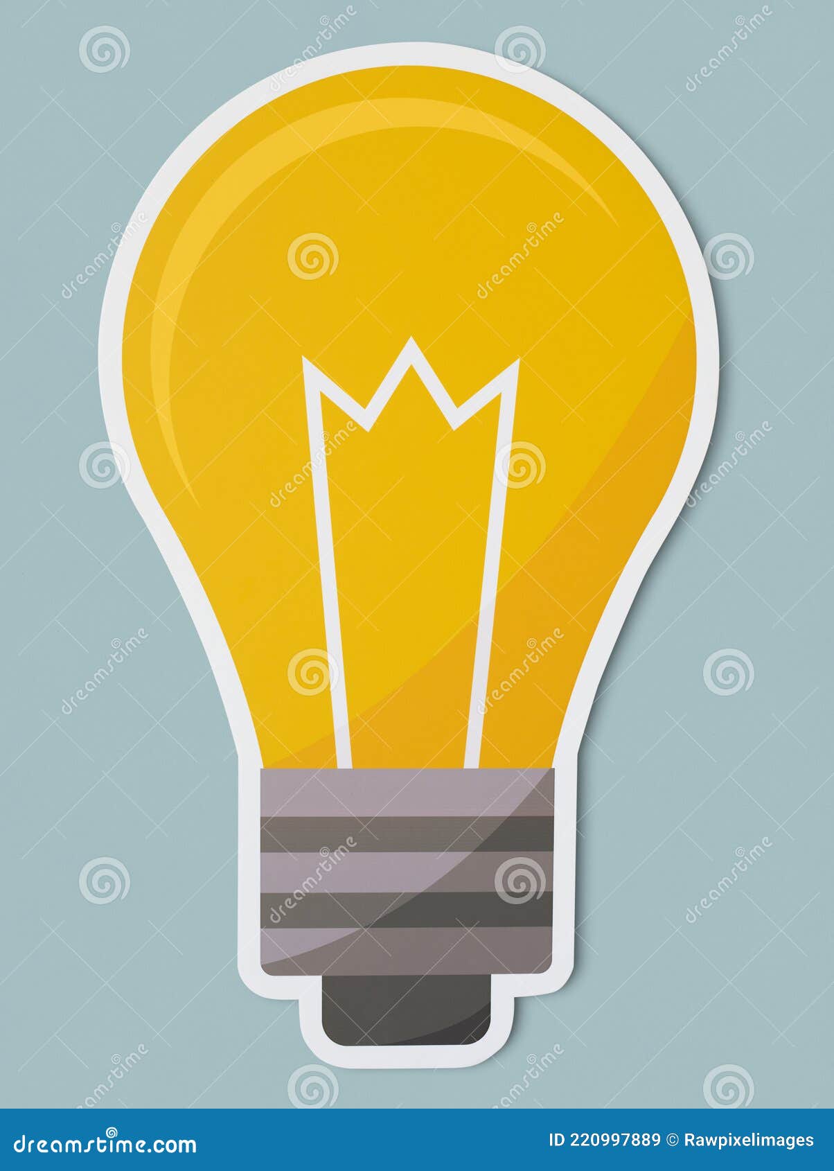 Creative Yellow Light Bulb Symbol Stock Illustration - Illustration of ...