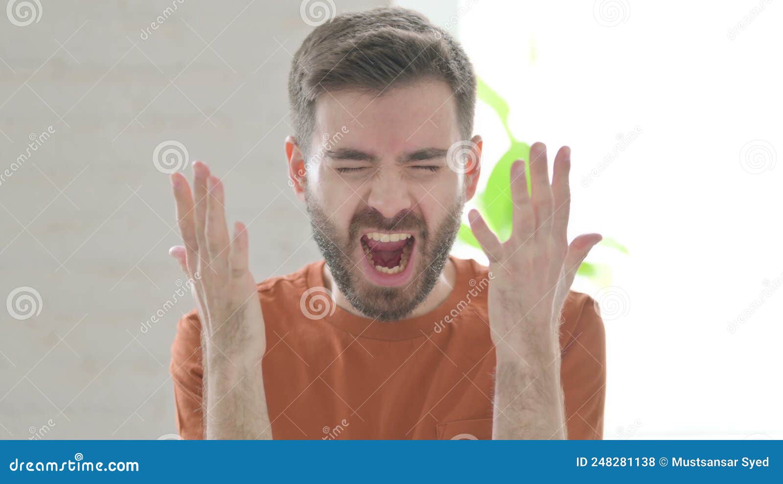 Young Man Screaming and Shouting in Frustration Stock Footage - Video ...