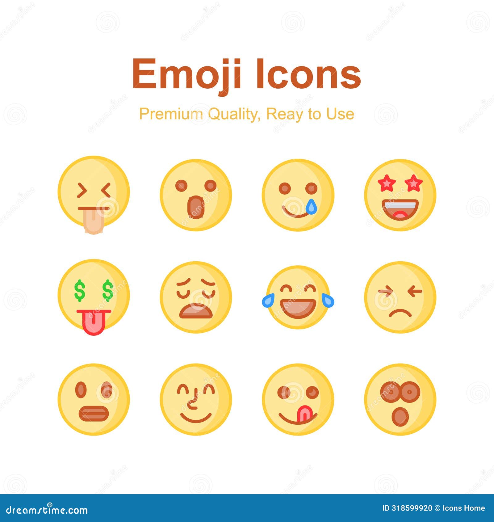 Creatively Crafted Emoji Icons, Cute Expressions Vector Set Stock ...