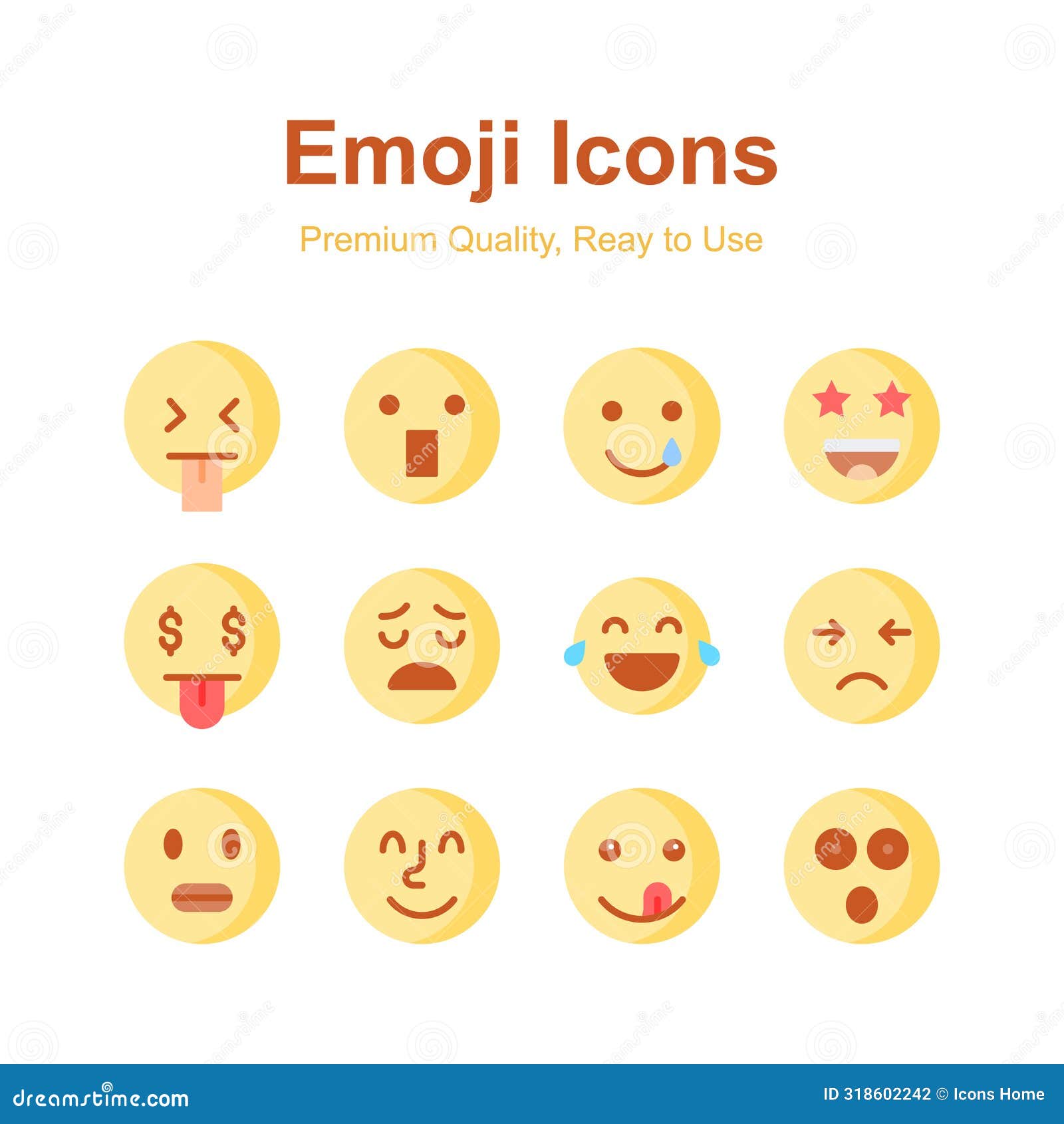 Creatively Crafted Emoji Icons, Cute Expressions Vector Set Stock ...
