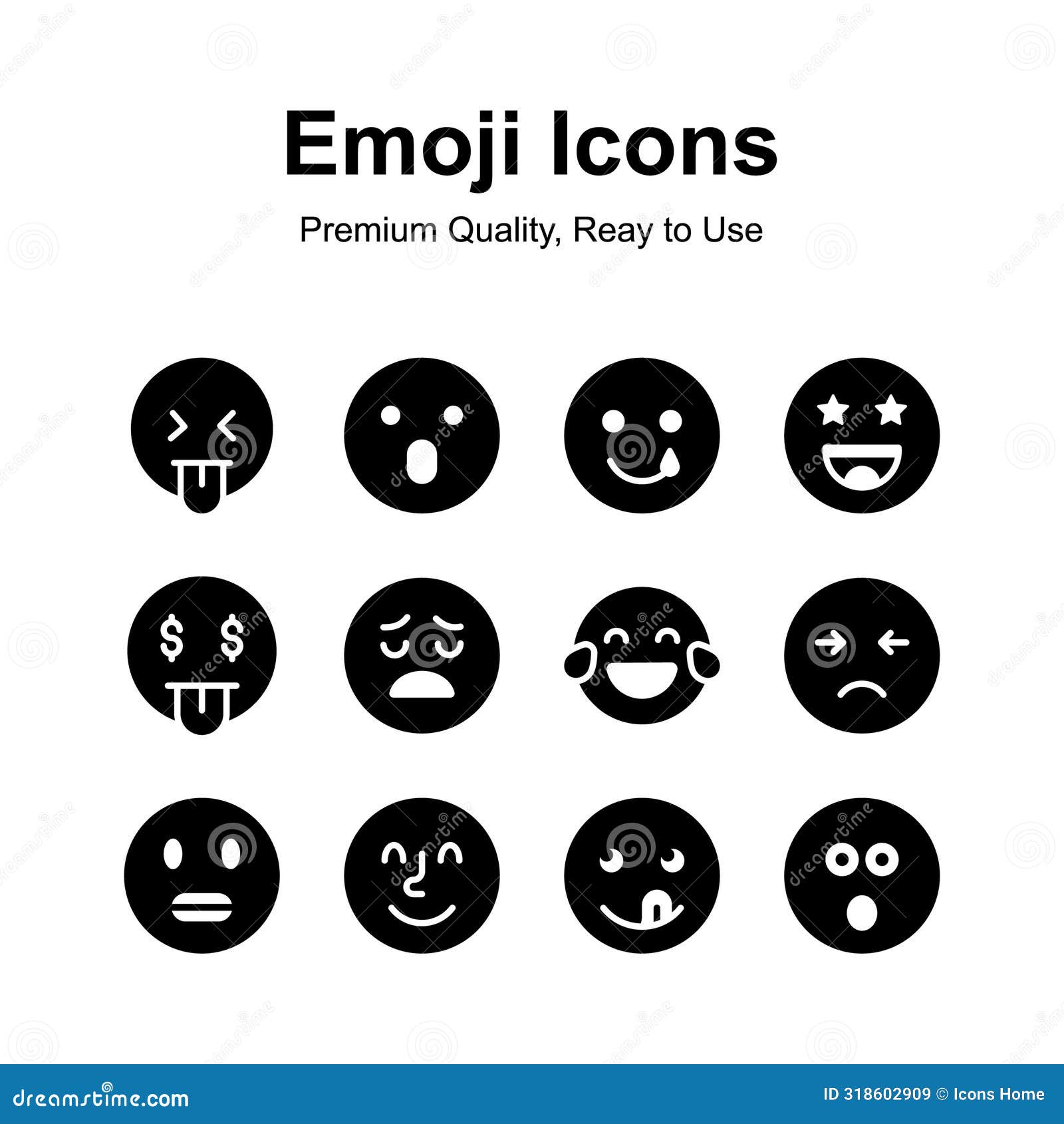 Creatively Crafted Emoji Icons, Cute Expressions Vector Set Stock ...