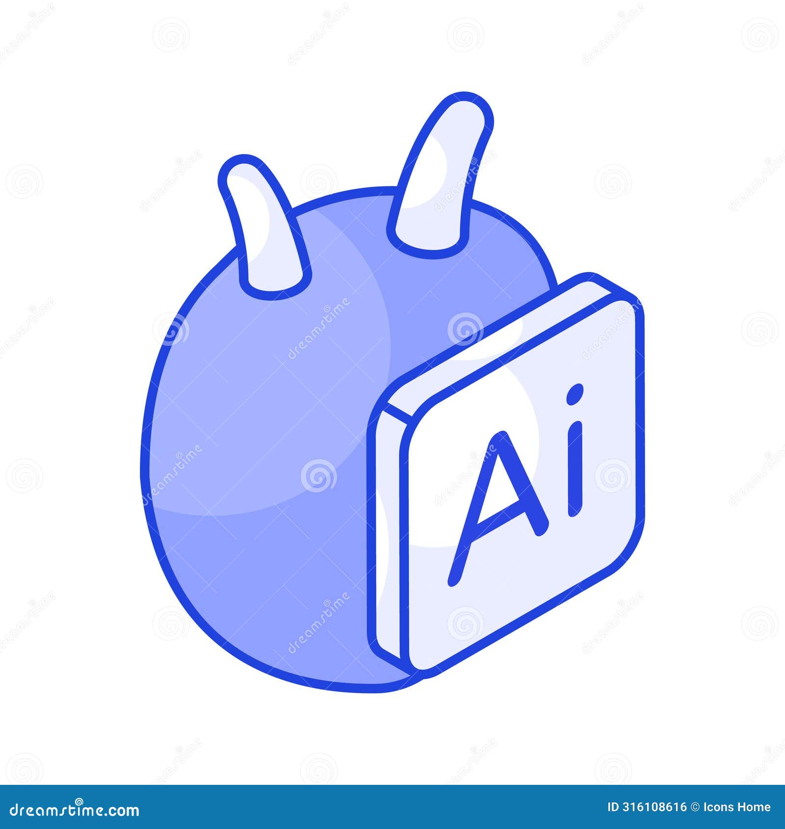 Creatively Crafted Isometric Icon of Ai Robot, Ready To Use Vector ...