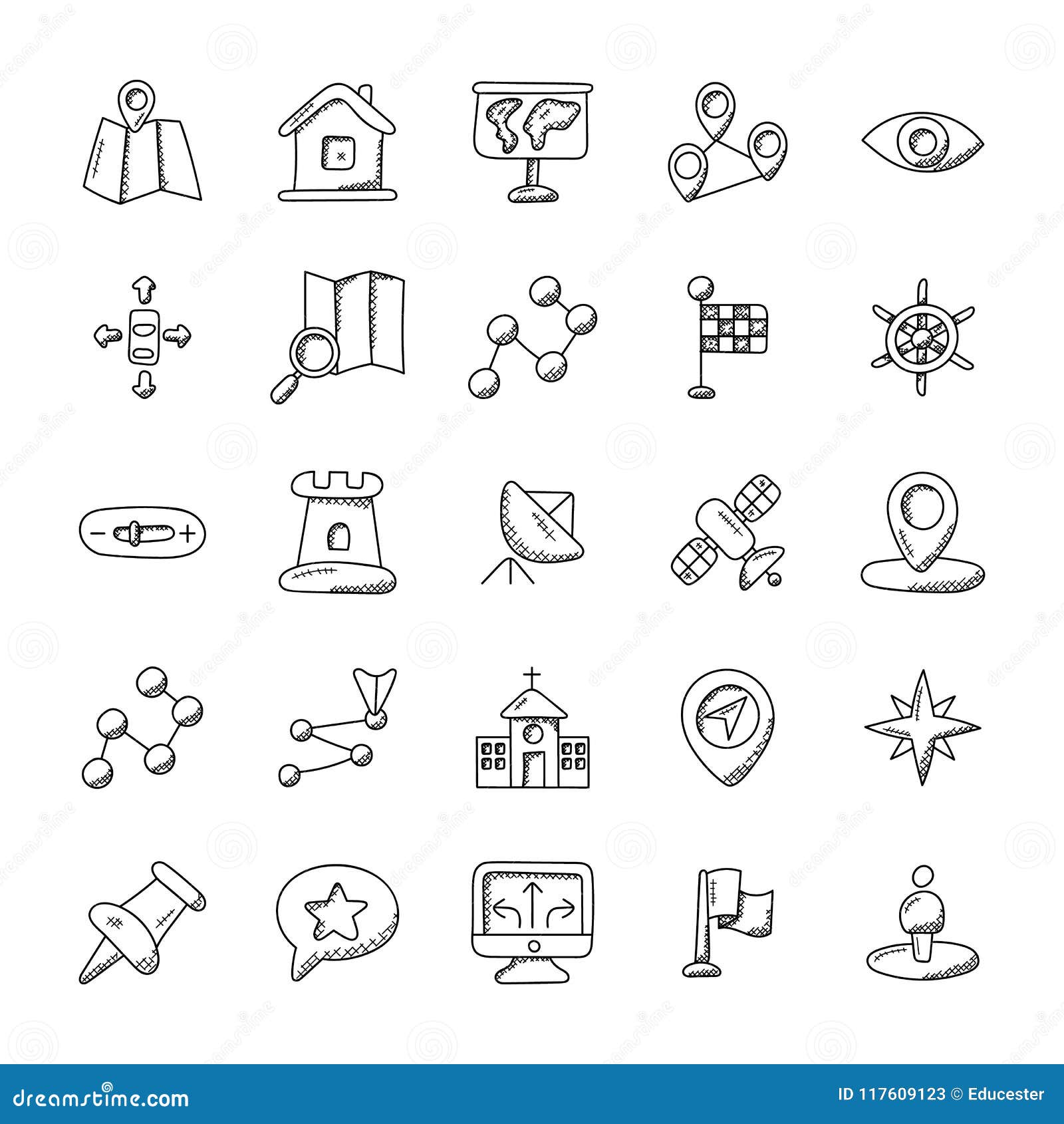 Map Navigation Doodle Concept Cartoon Vector | CartoonDealer.com #57172301