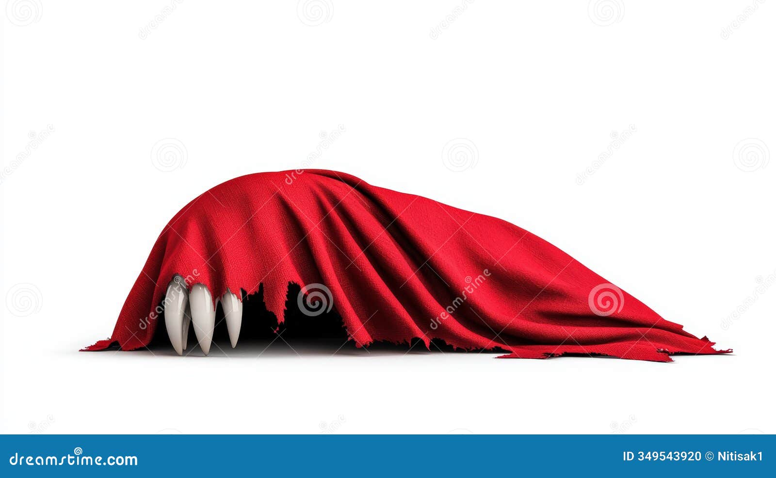 Creatively Draped Red Cloth Over Claws Isolated on White Background ...