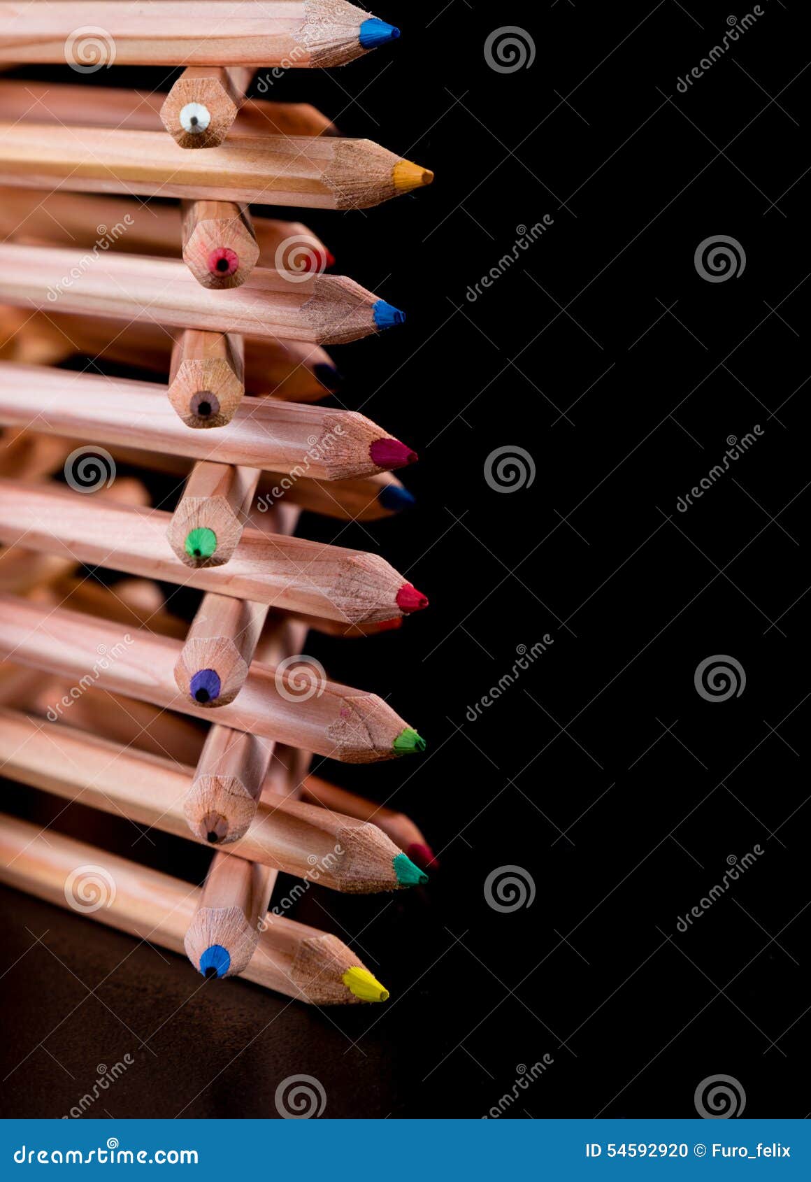 Creatively Stacked Color Pencils Stock Photo - Image of design ...