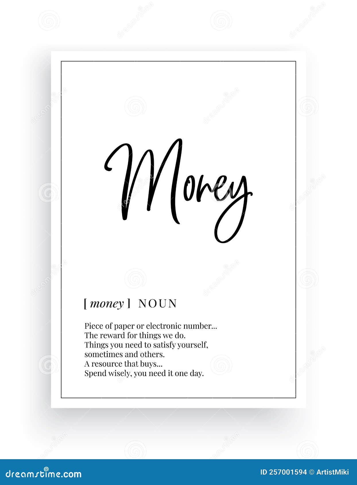 Money, Vector, Minimalist Modern Poster Design Stock Illustration ...