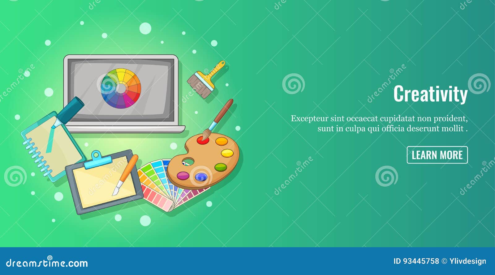 Creativity Web Banner Infographics. Editable Stroke Vector Icons. Idea ...