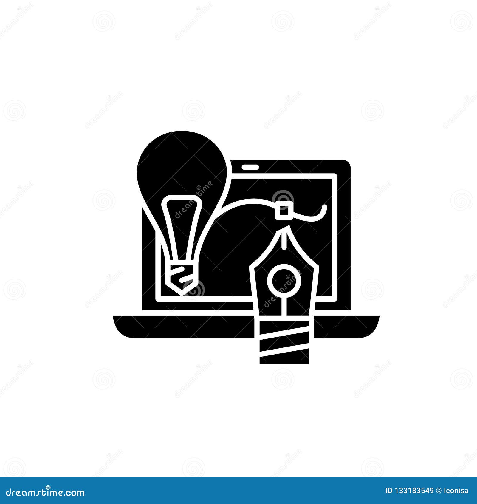 Creativity Black Icon, Vector Sign on Isolated Background. Creativity ...