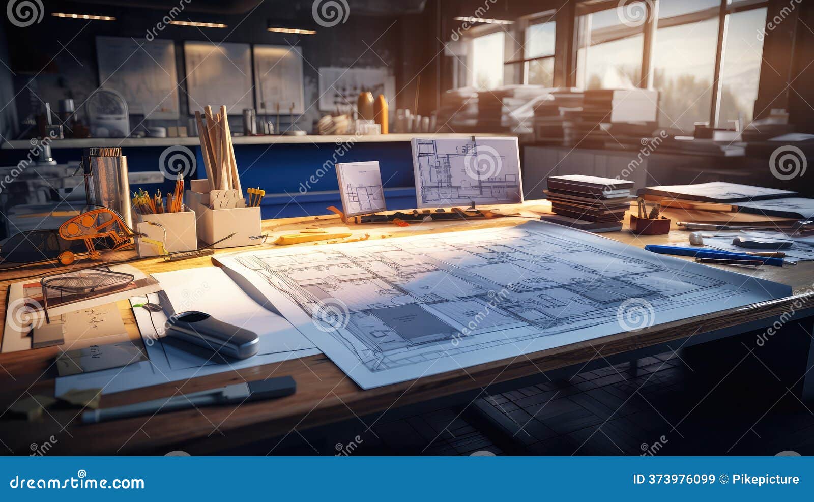 Planning Drafting Linear Icons Set. Blueprint, Sketch, Outline ...