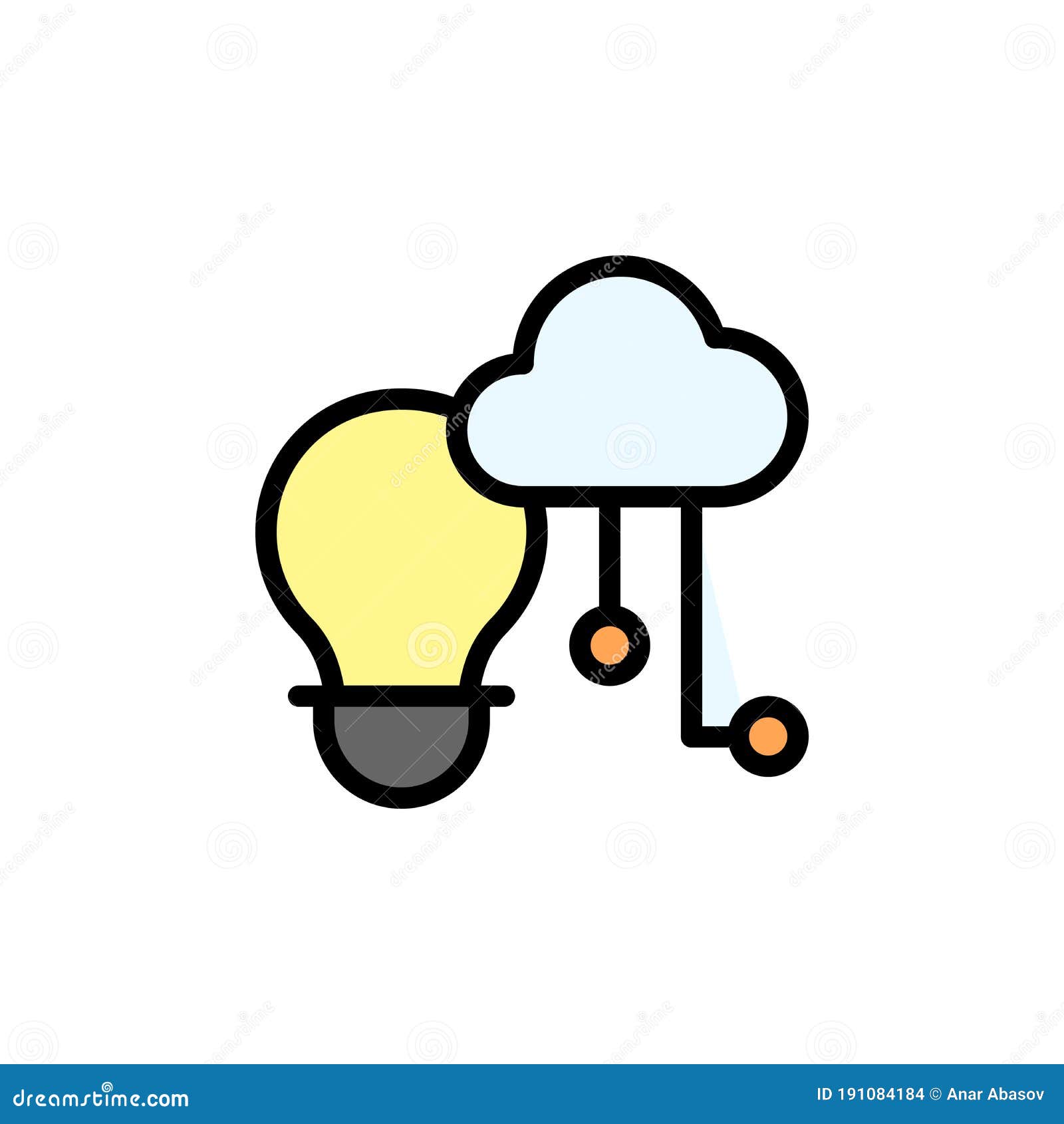 Creativity, Brain, Cloud Icon. Simple Color with Outline Vector ...