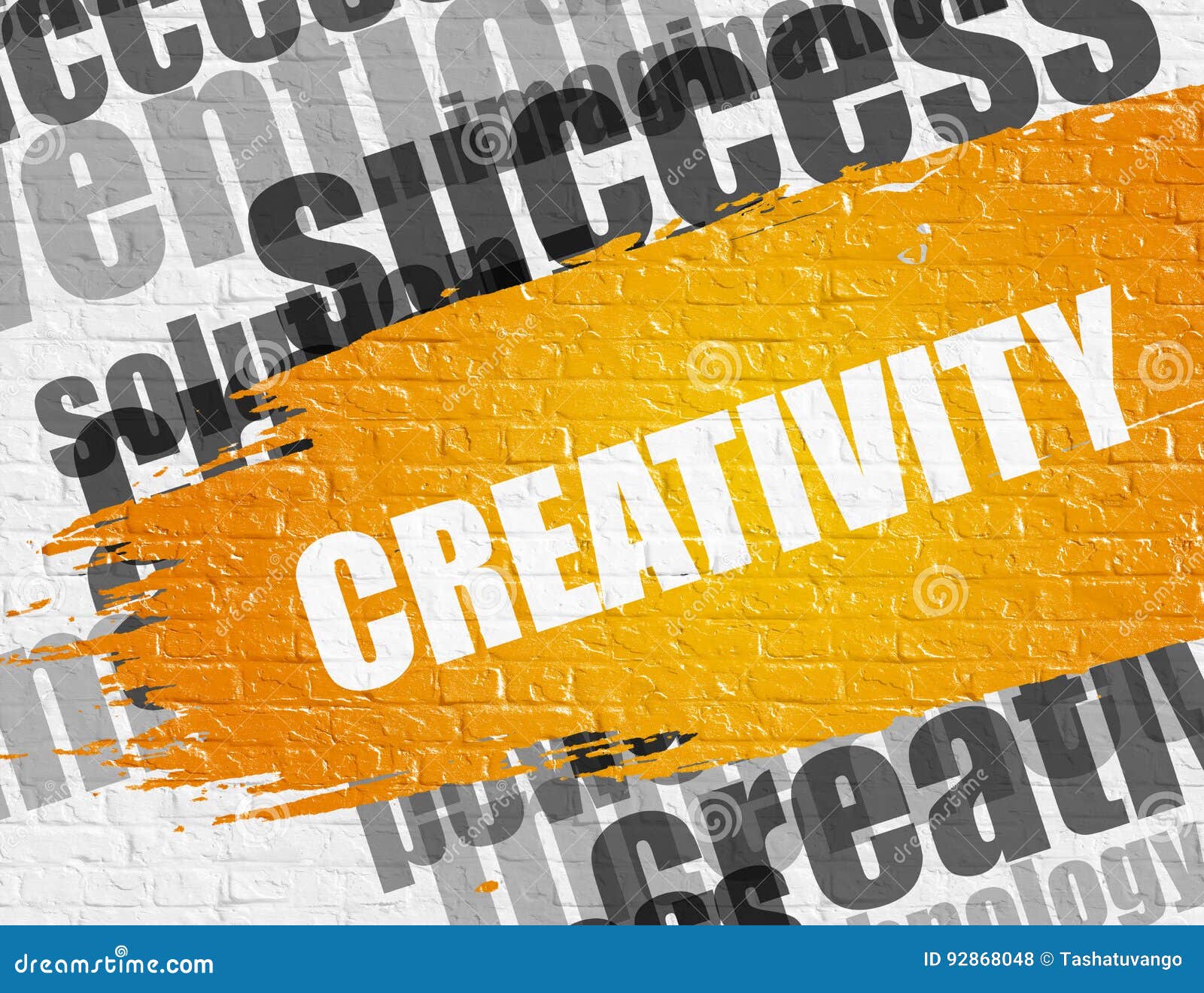 Creativity on the Brick Wall. Stock Illustration - Illustration of ...