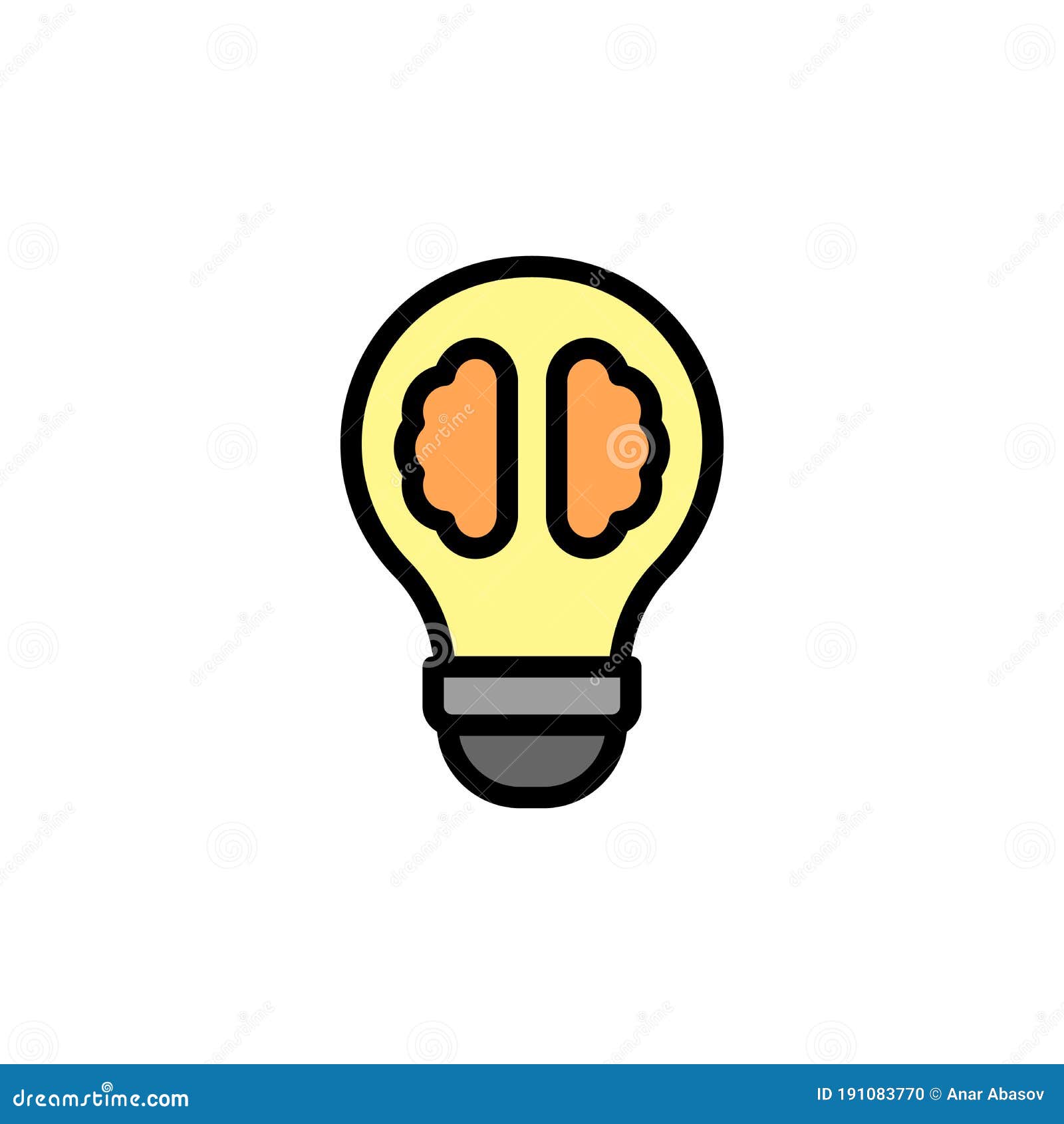 Creativity, Bulb, Brain Icon. Simple Color with Outline Vector Elements ...