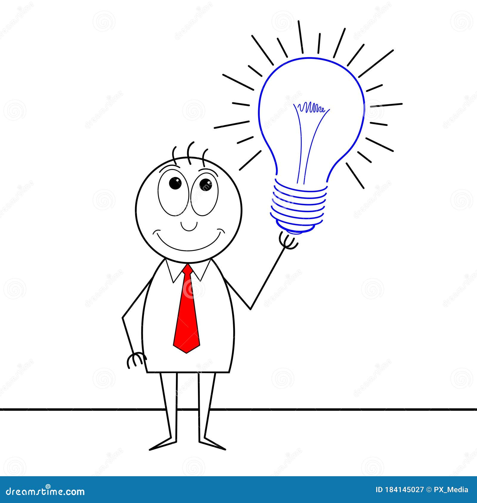 Businessman Cartoon with a Lightbulb - Creativity Concept Stock ...