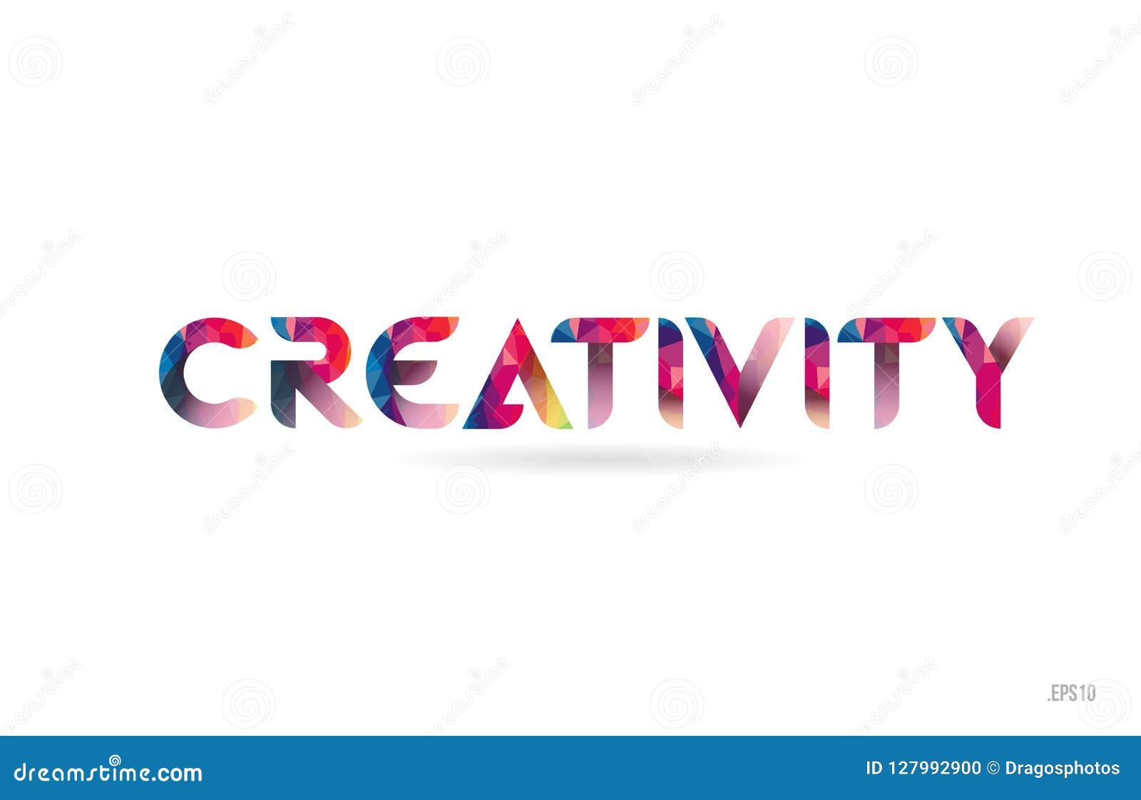 Creativity Colored Rainbow Word Text Suitable for Logo Design Stock ...