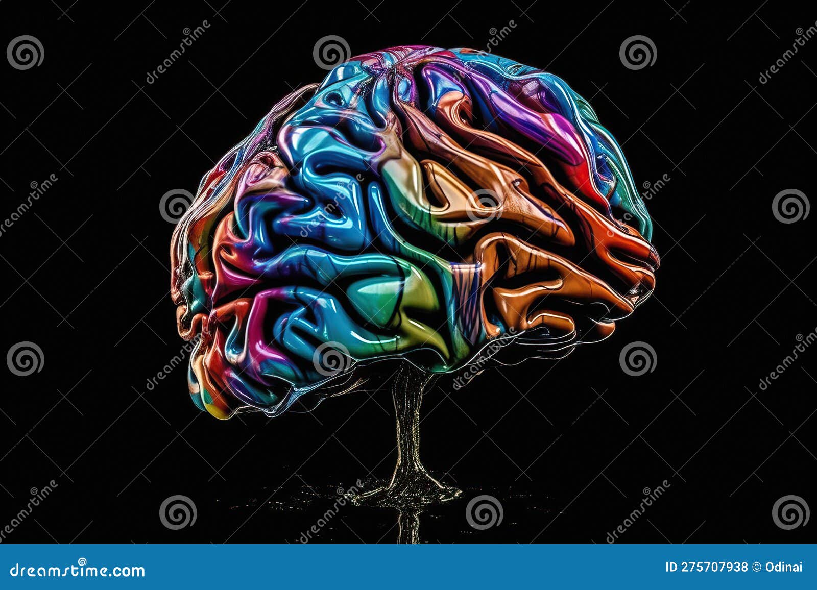 Creativity Concept with a Brain in Colors - Generative AI Stock ...