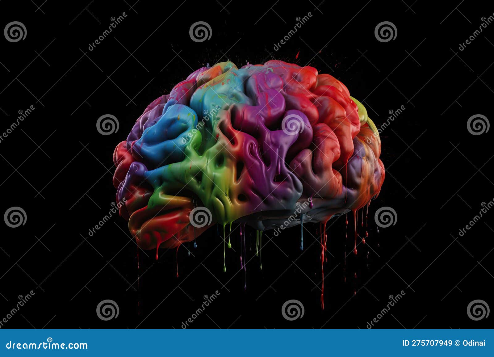 Creativity Concept with a Brain in Colors - Generative AI Stock ...
