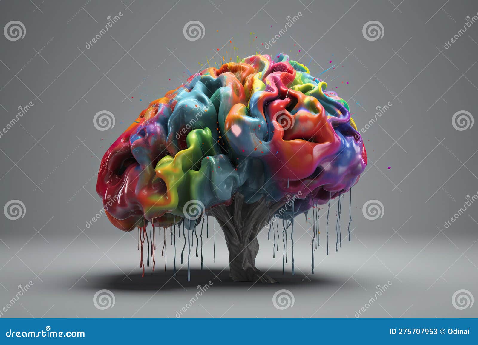 Creativity Concept with a Brain in Colors - Generative AI Stock ...