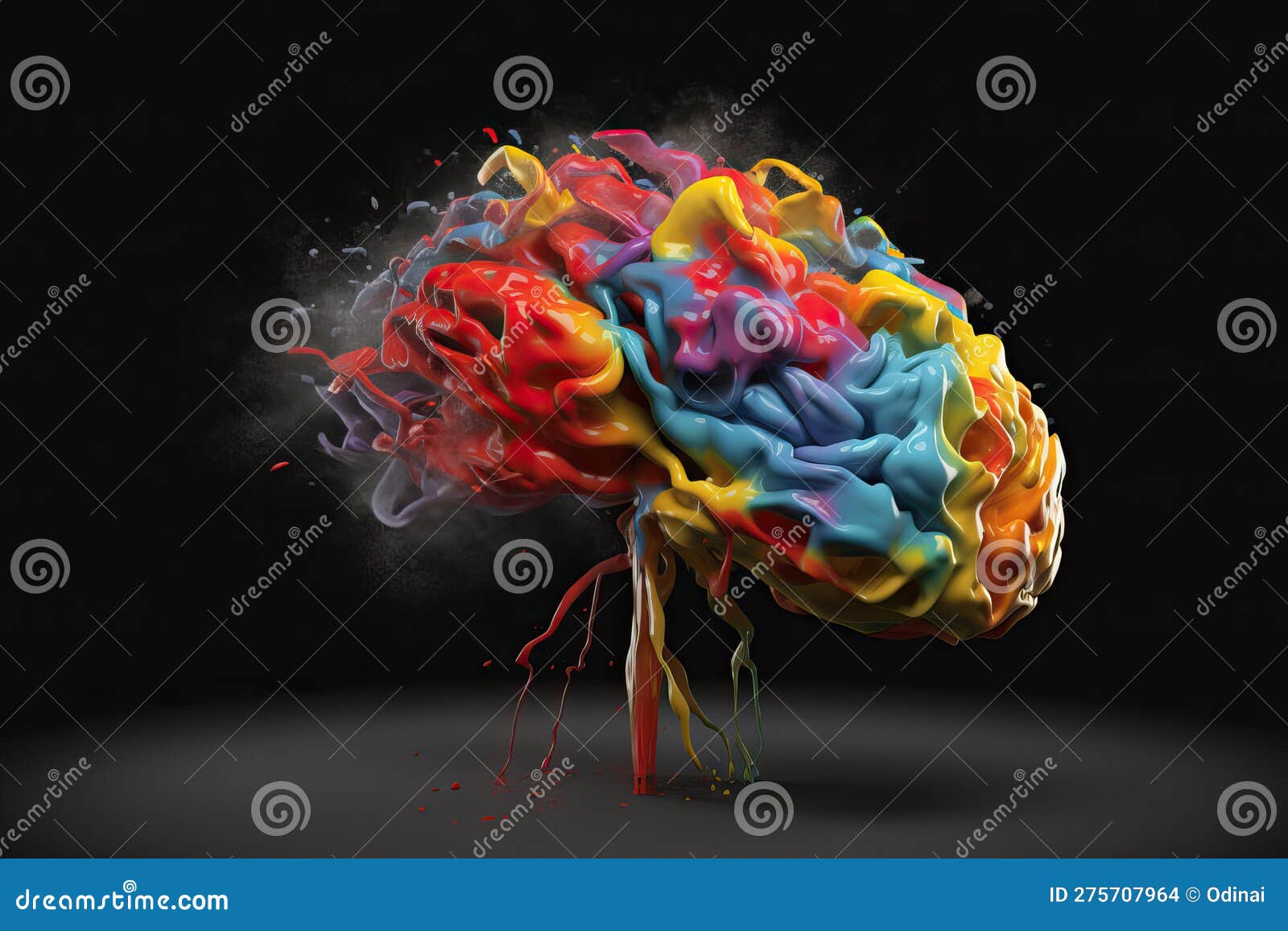 Creativity Concept with a Brain in Colors - Generative AI Stock ...
