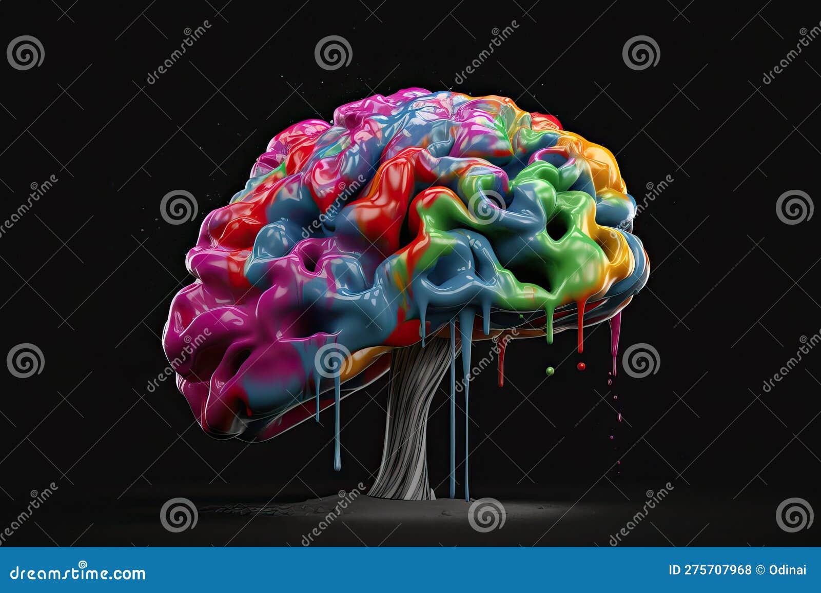 Creativity Concept with a Brain in Colors - Generative AI Stock ...