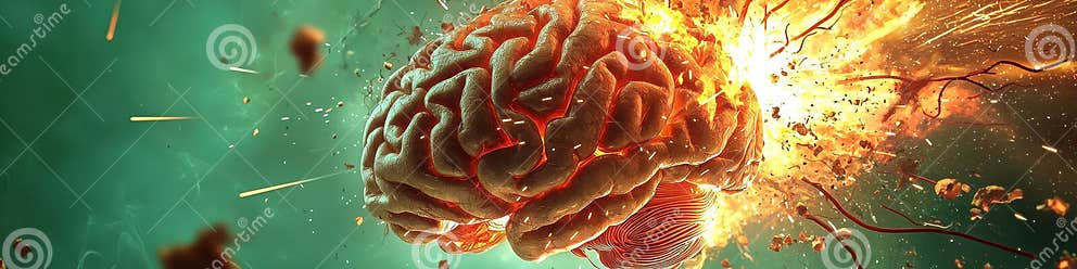 Creativity Concept with a Brain Exploding in Colors. Mind Blown Concept ...