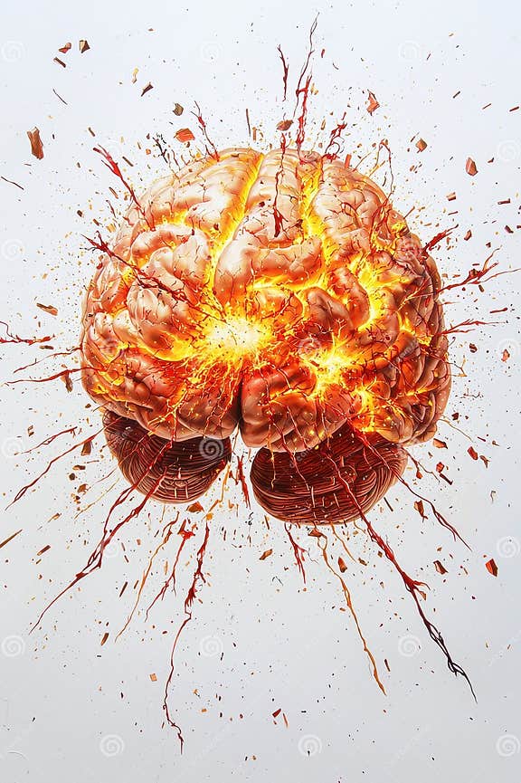 Creativity Concept with a Brain Exploding in Colors. Mind Blown Concept ...