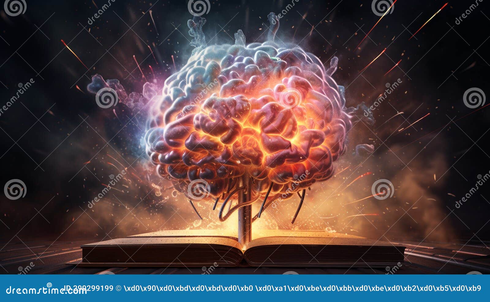 Creativity Concept with a Brain Exploding in Colors. Mind Blown Concept ...